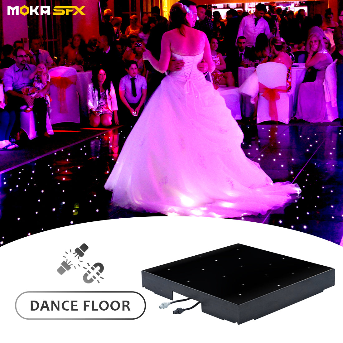 MOKA SFX MK-LD05A wired tempered glass starlight LED dance floor – MOKA SFX
