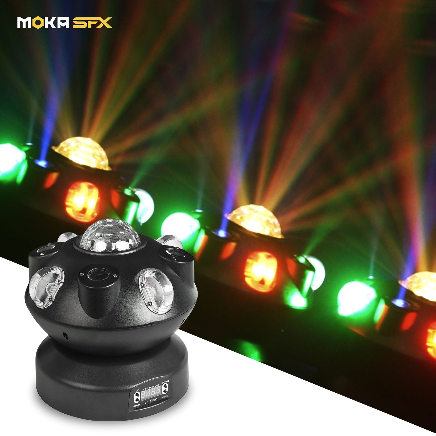 MOKA SFX 100W DJ Laser Beam Light Disco Ball Strobe Stage Lighting ...