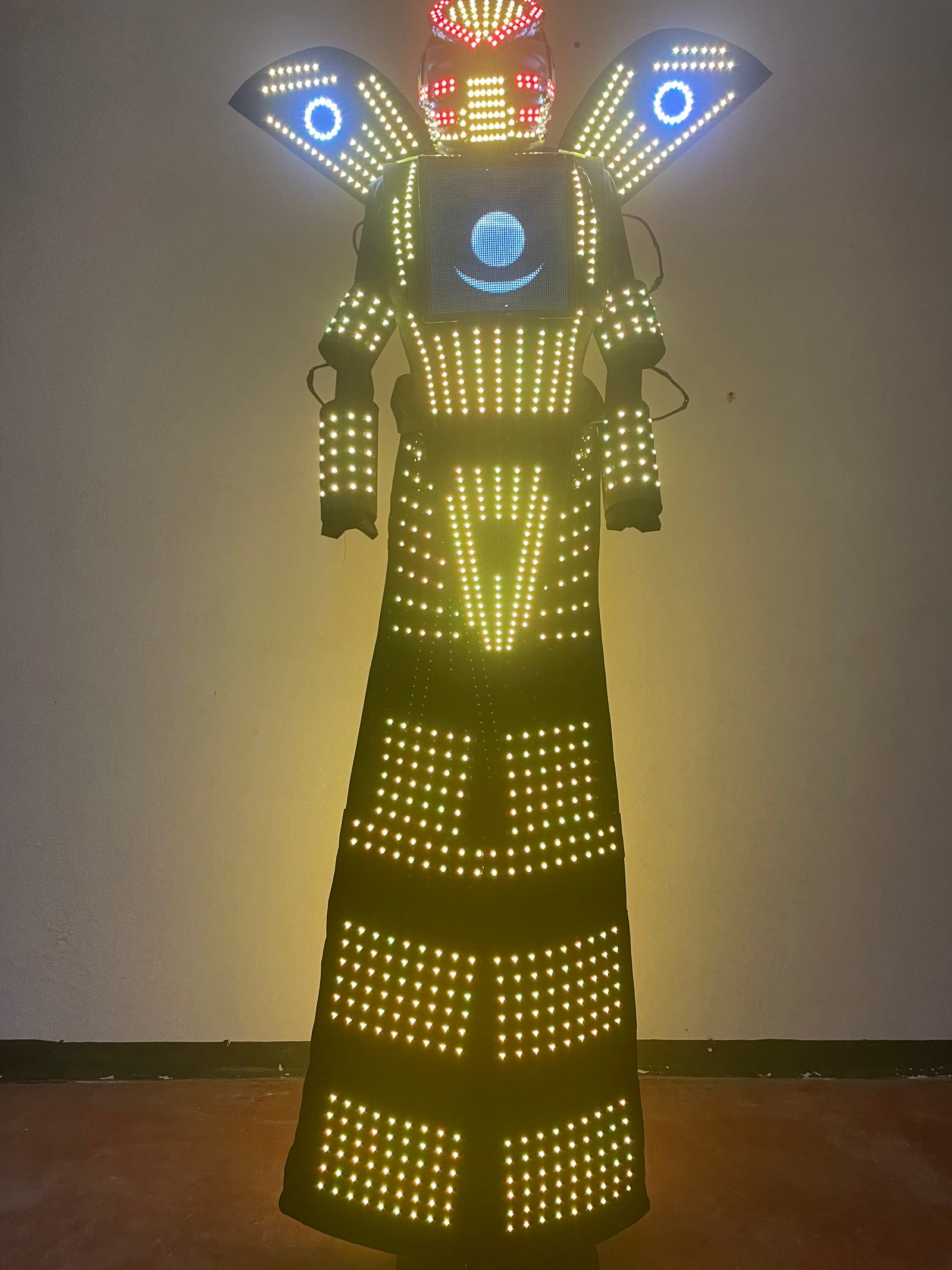 Cosplay LED Light Cool Men's Party Protagonist Helmet Robot Costume