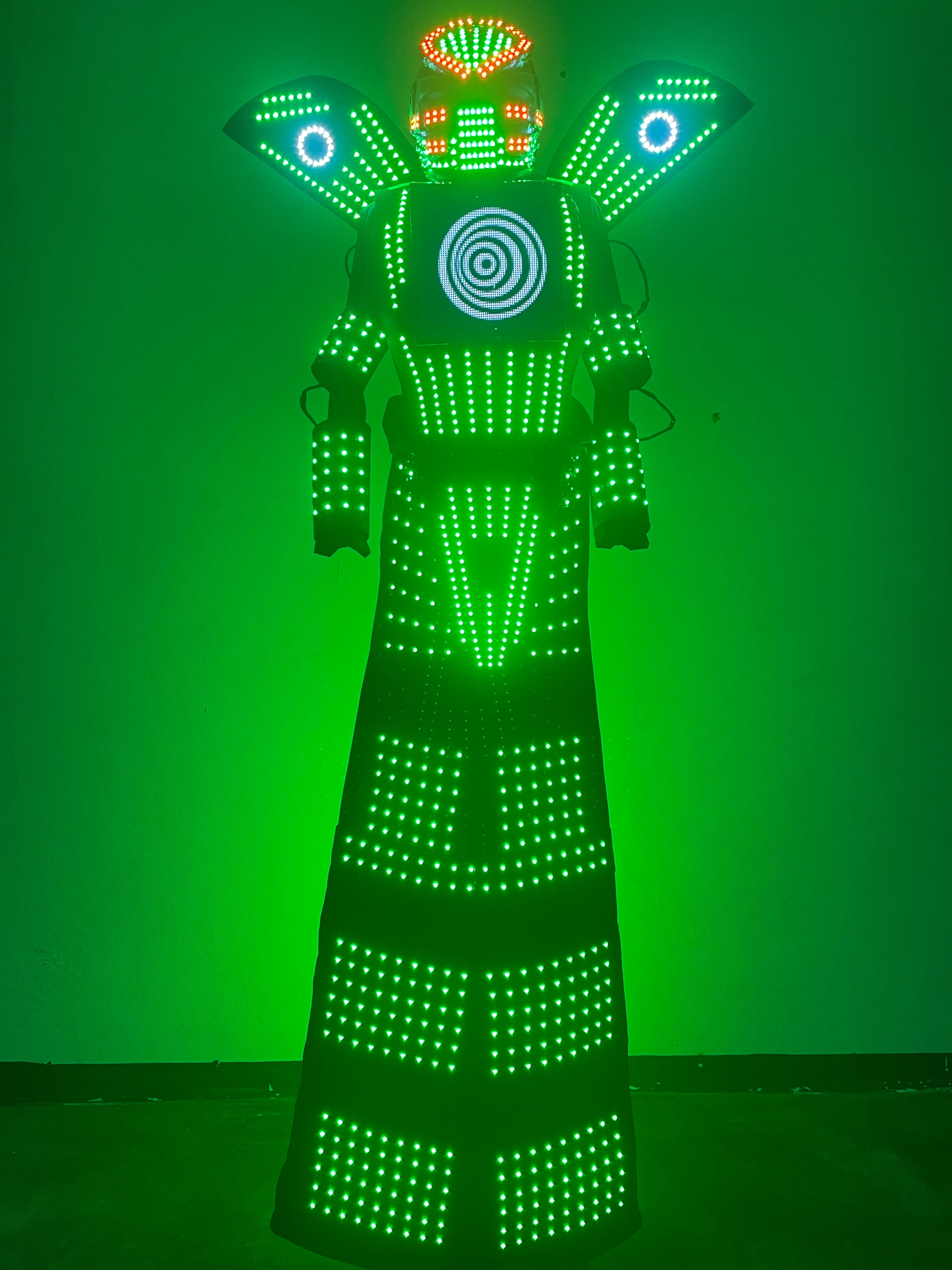 Cosplay LED Light Cool Men's Party Protagonist Helmet Robot Costume ...