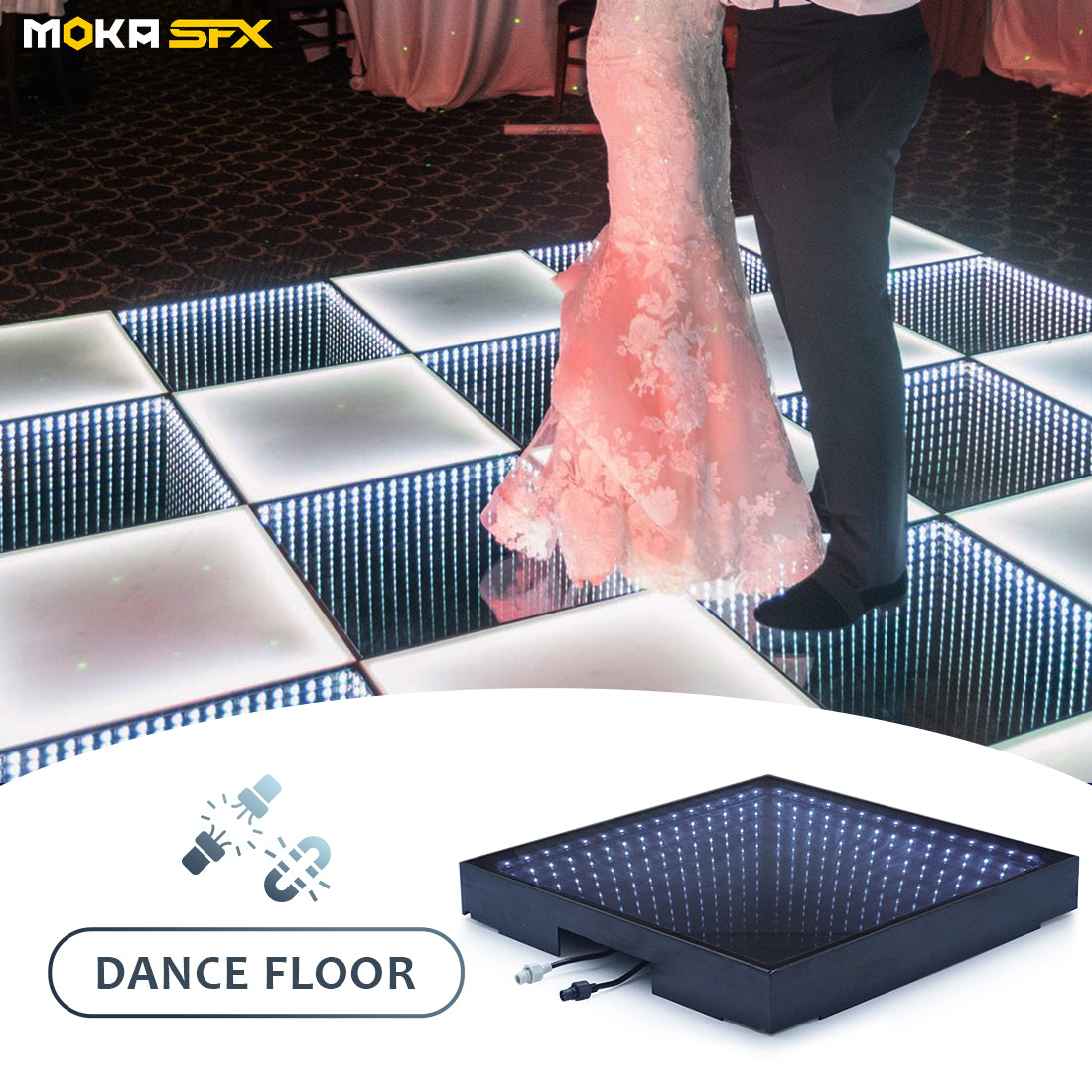 MOKA SFX MK-LD03C Dance Floor Stage Light with Flight Case Wired – MOKA SFX