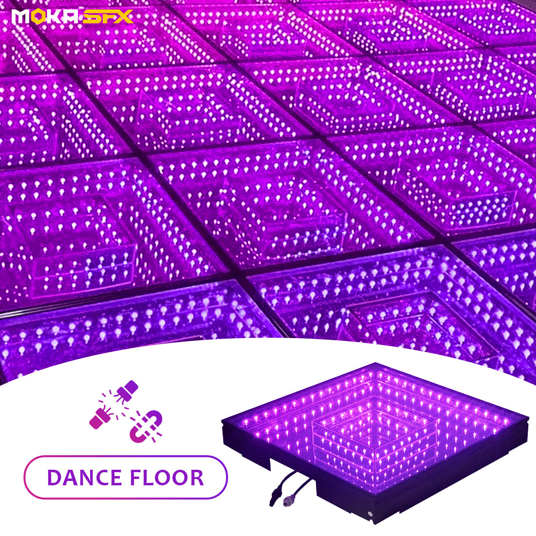 MOKA SFX MK-LD03D Wired/Magnet Double Abyss Infinity 3D LED Dance ...