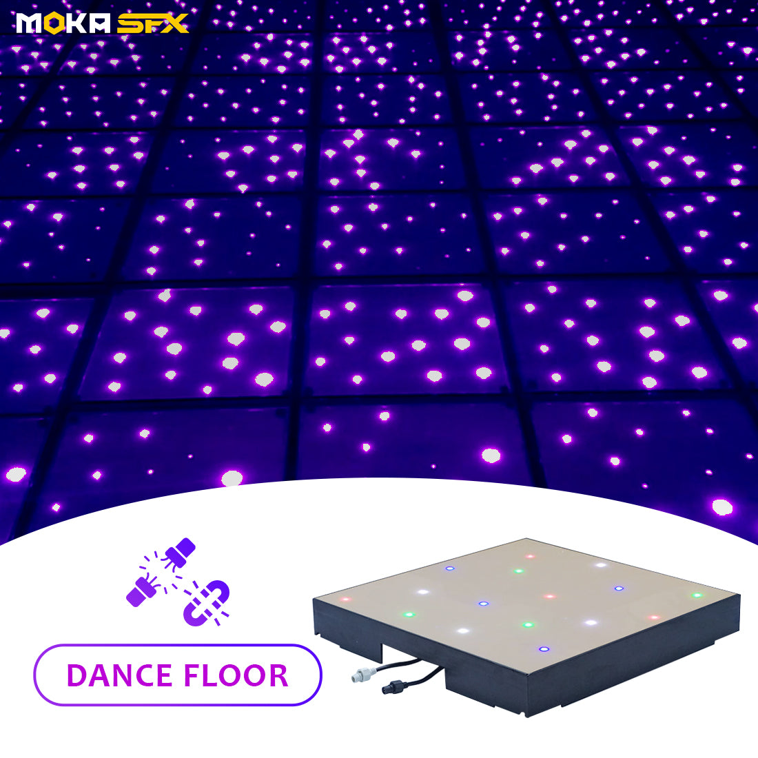 MOKA SFX MK-LD05A wired tempered glass starlight LED dance floor – MOKA SFX